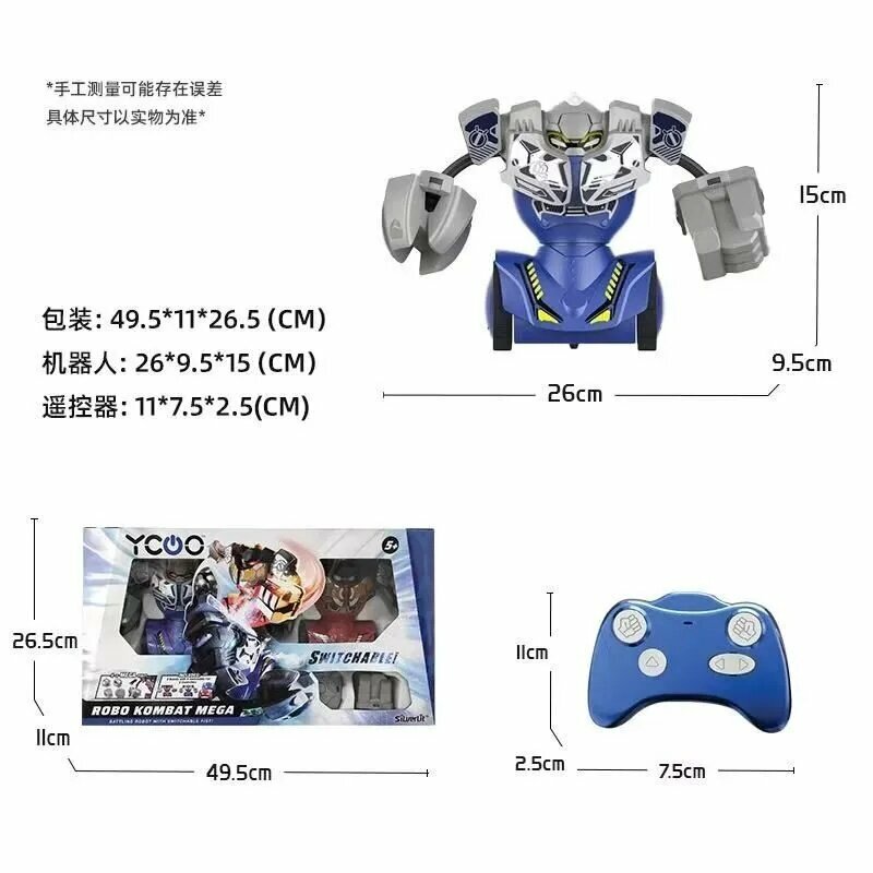 Боевой набор роботов на радиоуправлении Silverlit YCOO, Робо Комбат торнадо синий и зелёный, 86884