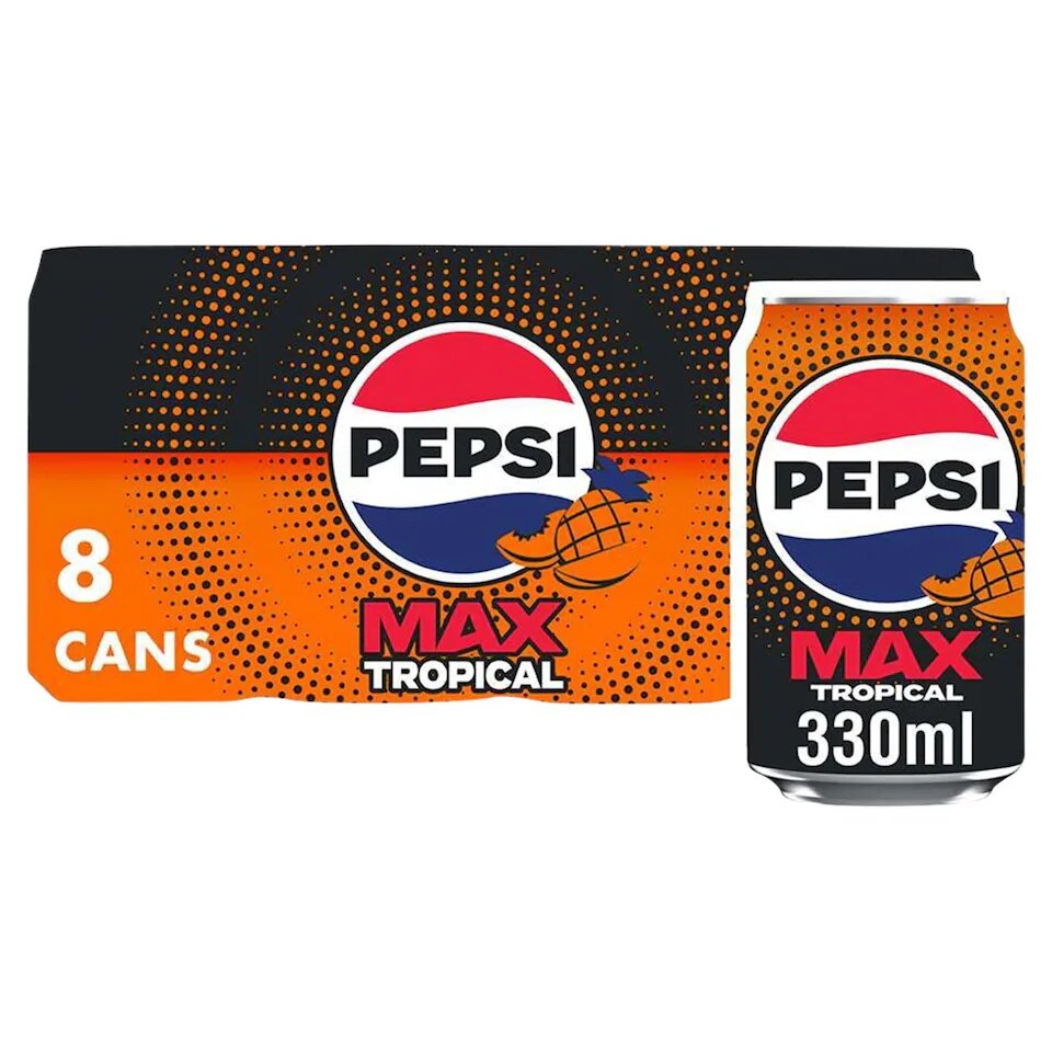 Pepsi 0,33л.*24шт. MAX Tropical Zero ЖБ Великобритания Пепси Напиток газированный Великобритания