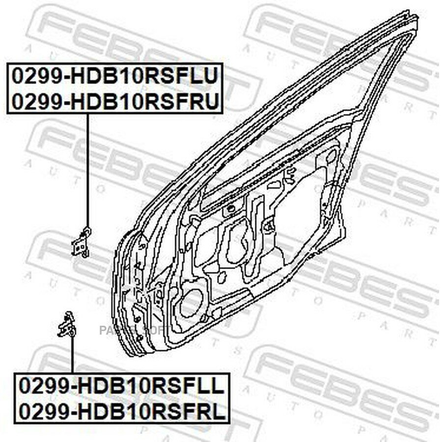 FEBEST 0299-HDB10RSFRU петля передней правой двери верхняя
