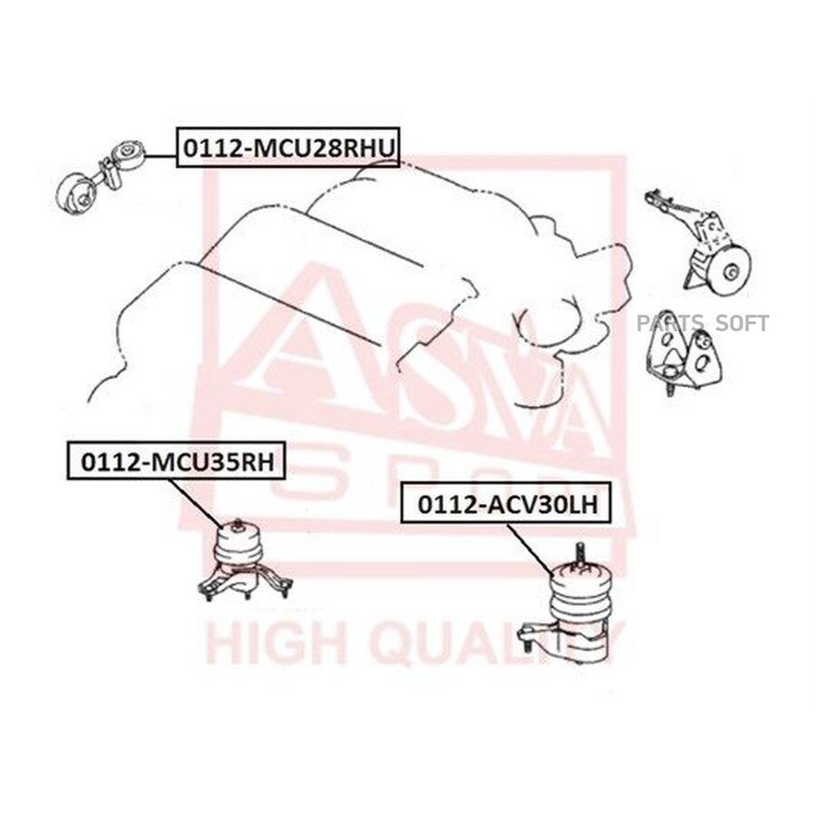 ASVA 0112-MCU28RHU подушка двигателя правая