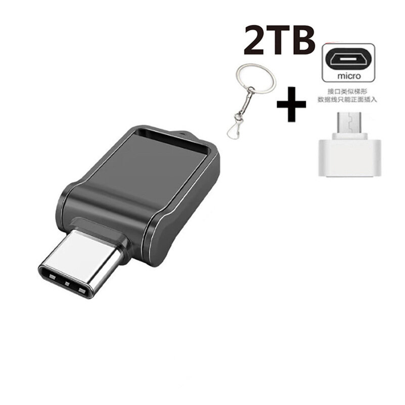 Миниатюрная USB-флешка для мобильного телефона, 128 ГБ, металлическая, с поворотным механизмом, с разъемом Type-C, двойного назначения для компьютера и автомобиля, высокоскоростная для воспроизведения музыки, USB-накопитель на 1 ТБ.