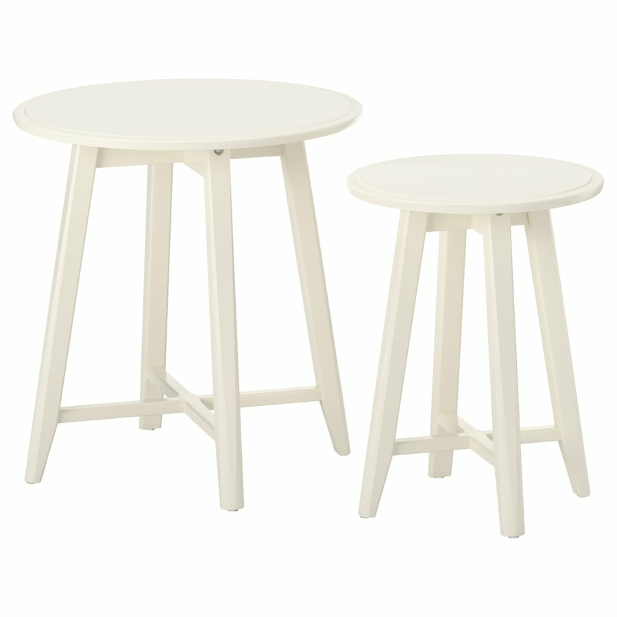 Кофейный столик 2 шт IKEA KRAGSTA, цвет белый 35/49 см, 202.998.29
