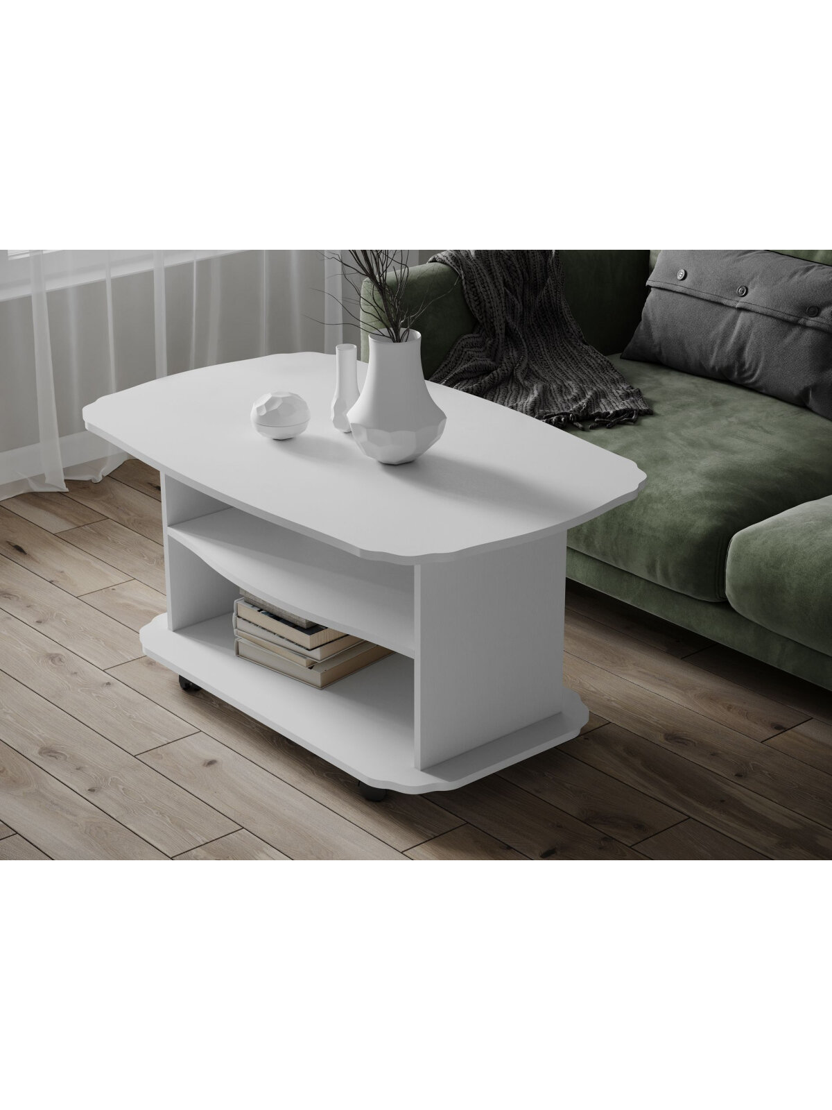 Стол журнальный "Консул-2 белый" Huge Mebel. Ширина 1000 Высота 560. Столы журнальные