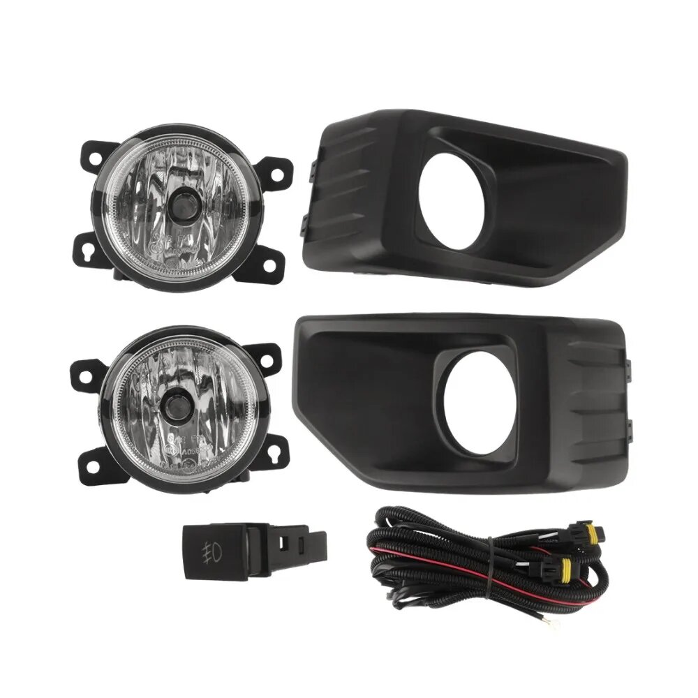 Комплект автомобильной противотуманной фары July King, совместимый с Mitsubishi Triton L200, 2-дверный, 2023 2024, противотуманная фара + рамка + жгут + переключатель