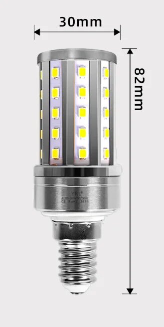 Светодиодная лампа E14 кукурузная 7W, белый свет