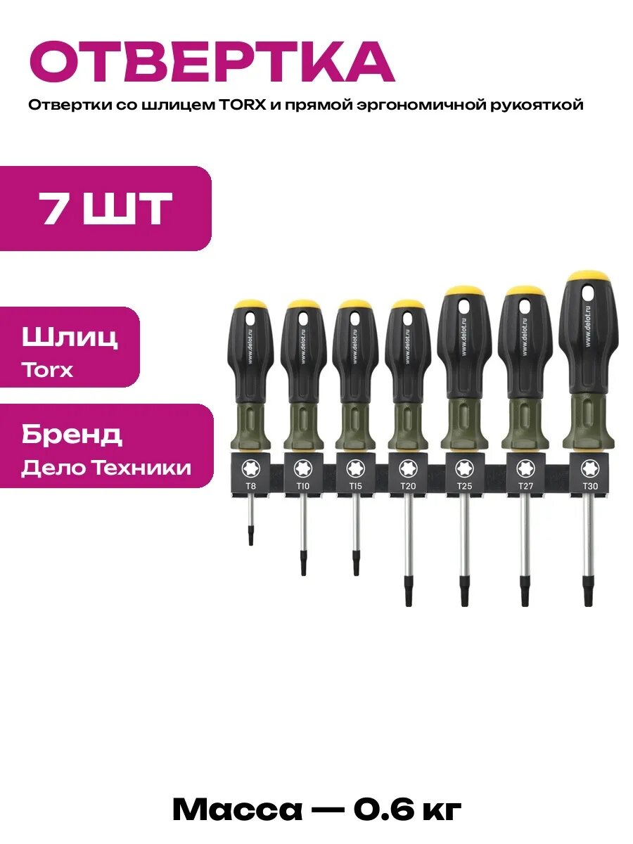 Отвертки TORX с прямой ручкой для гаража и мелкого ремонта