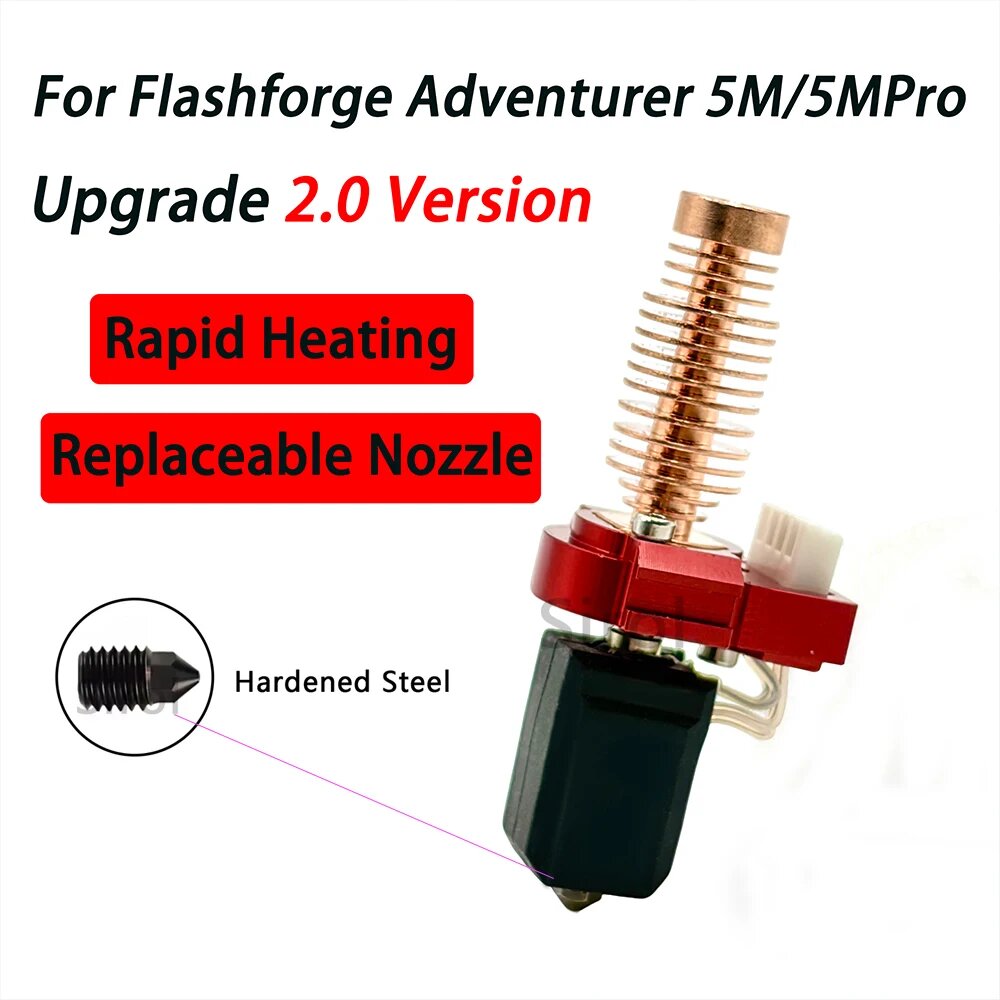 Hotend комплект County для Flashforge Adventurer 5M/5M Pro 0,4 мм 0.2mm Hotend