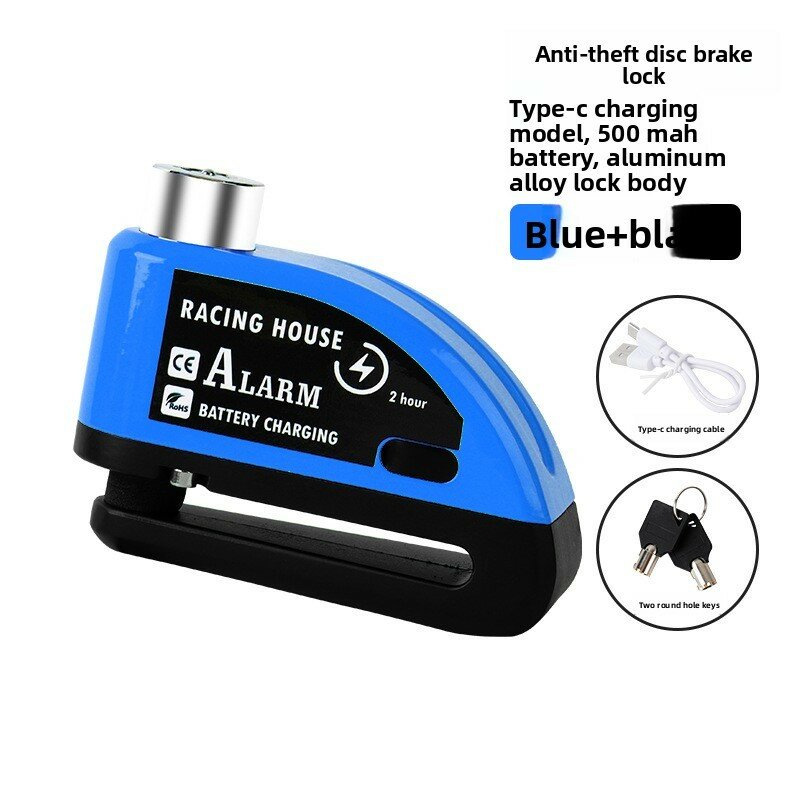 Замок дискового тормоза для велосипеда алюминиевый сплав противоугонный для электровелосипедов и самокатов голубой