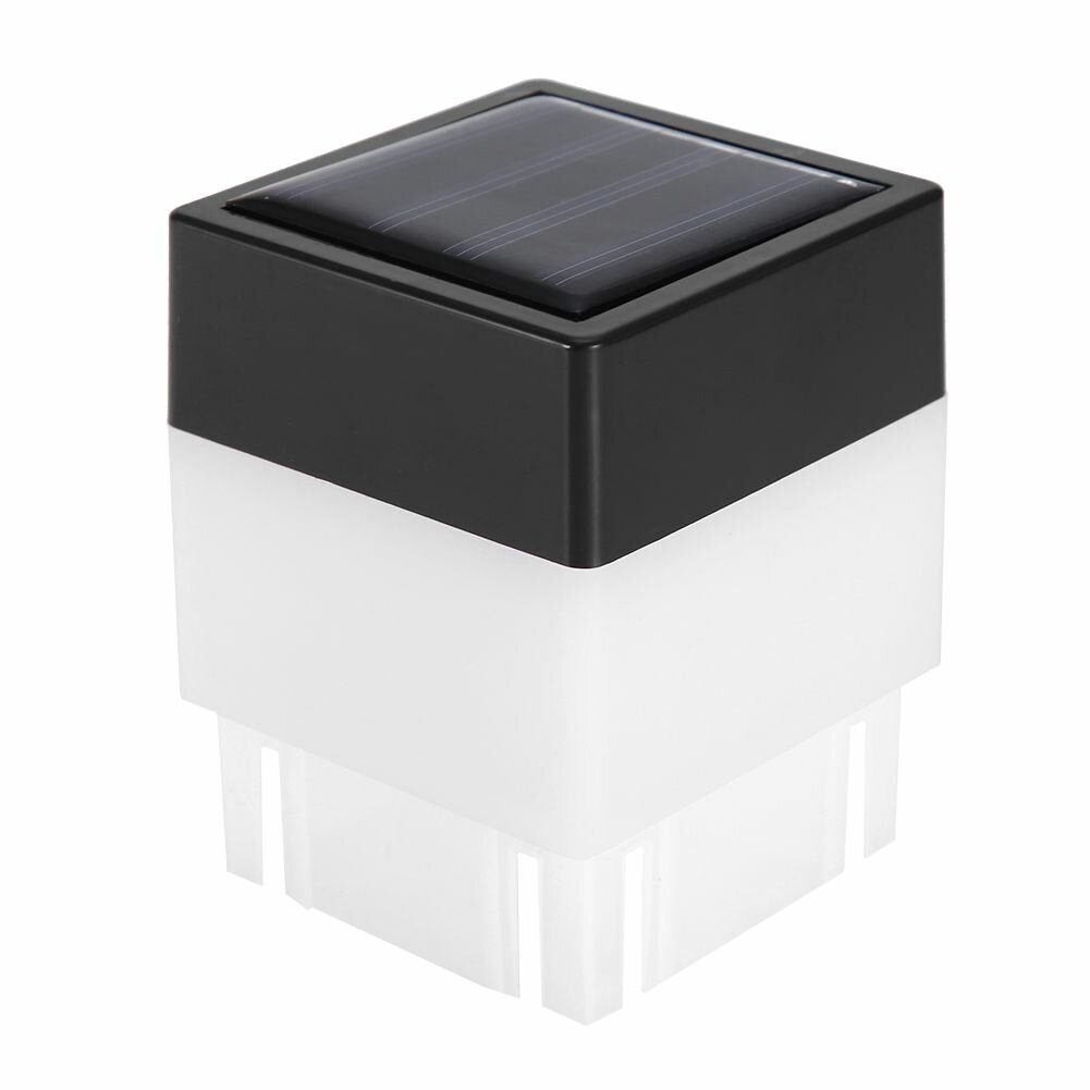 Солнечный светильник на столб квадратный для забора, теплый свет