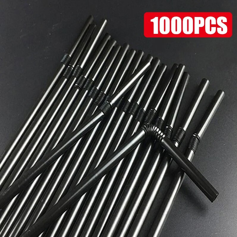 Черные трубочки для напитков 1000 шт.