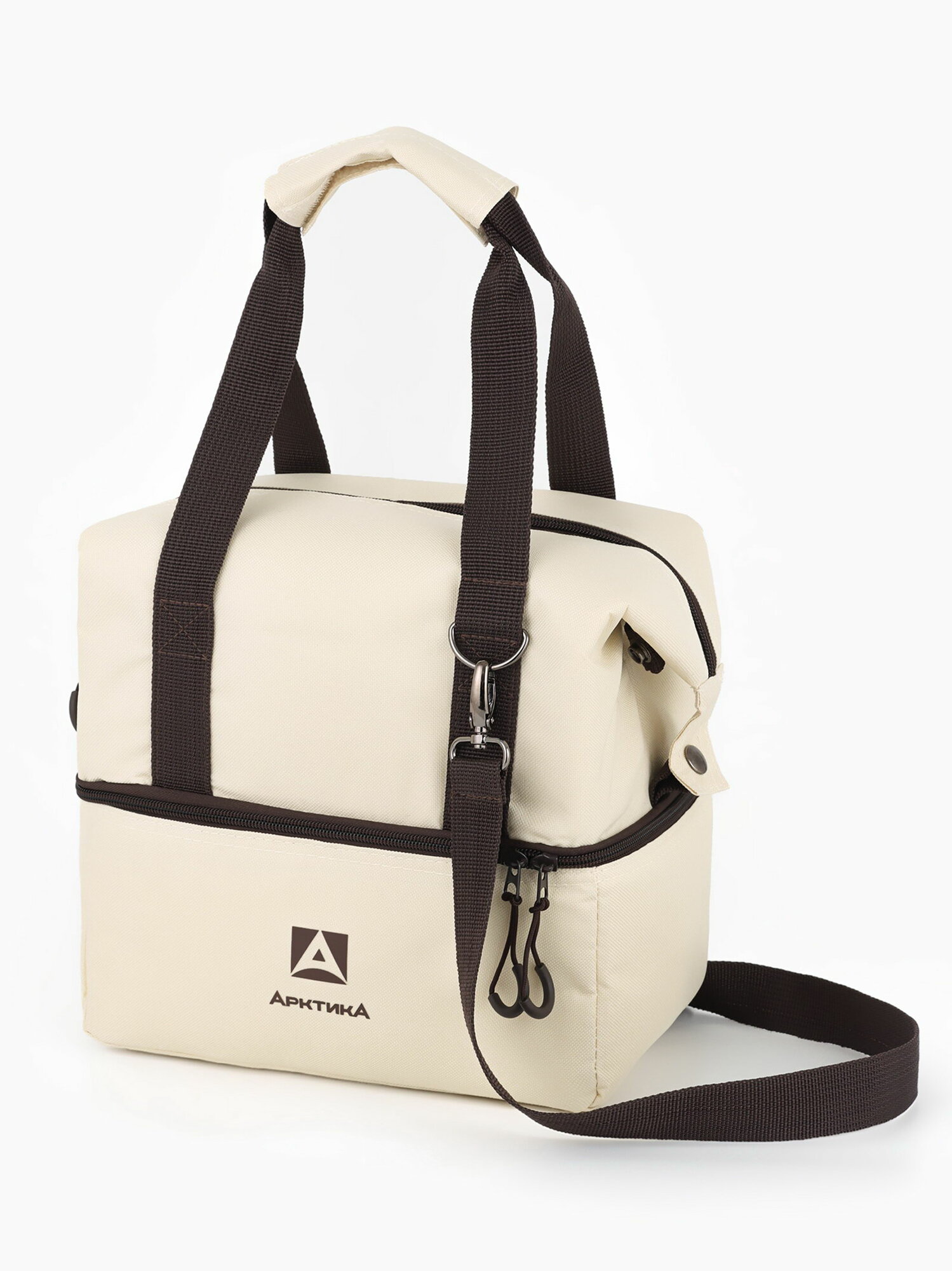 Термосумка-трансформер 11.5 л, 37x16x30 см, бежевая, вид застёжки: молния