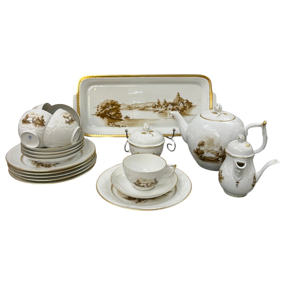 Чайный сервиз "Philippina" на 5 персон с маскаронами (19 предметов), 1950-1960 гг, Furstenberg