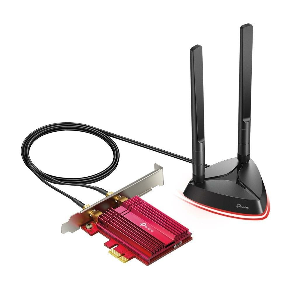 Сетевой адаптер WiFi PCIe TP-Link Archer TX3000E, WiFi + Bluetooth AX3000 PCI Express (ант. внеш. съем) 2ант.