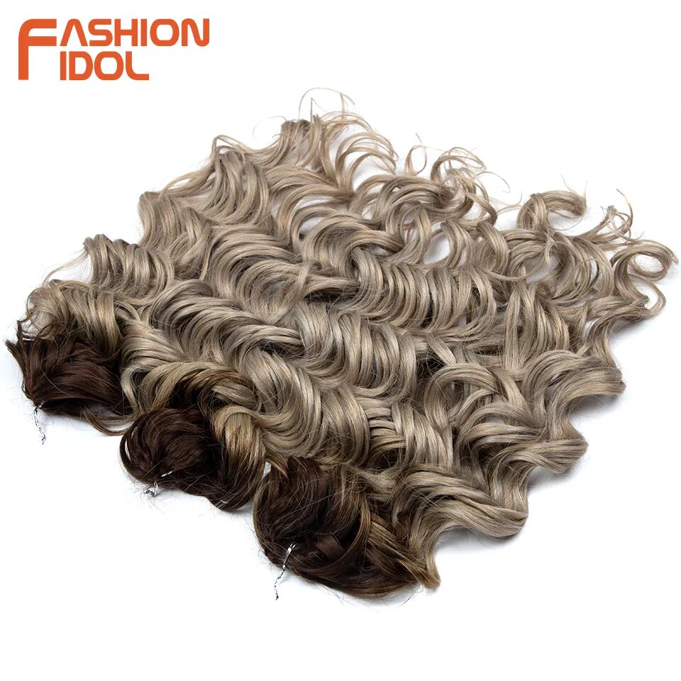 Синтетические волосы FASHION IDOL, 24 дюйма, кудрявые, омбре, радужные TT-IGRAY5