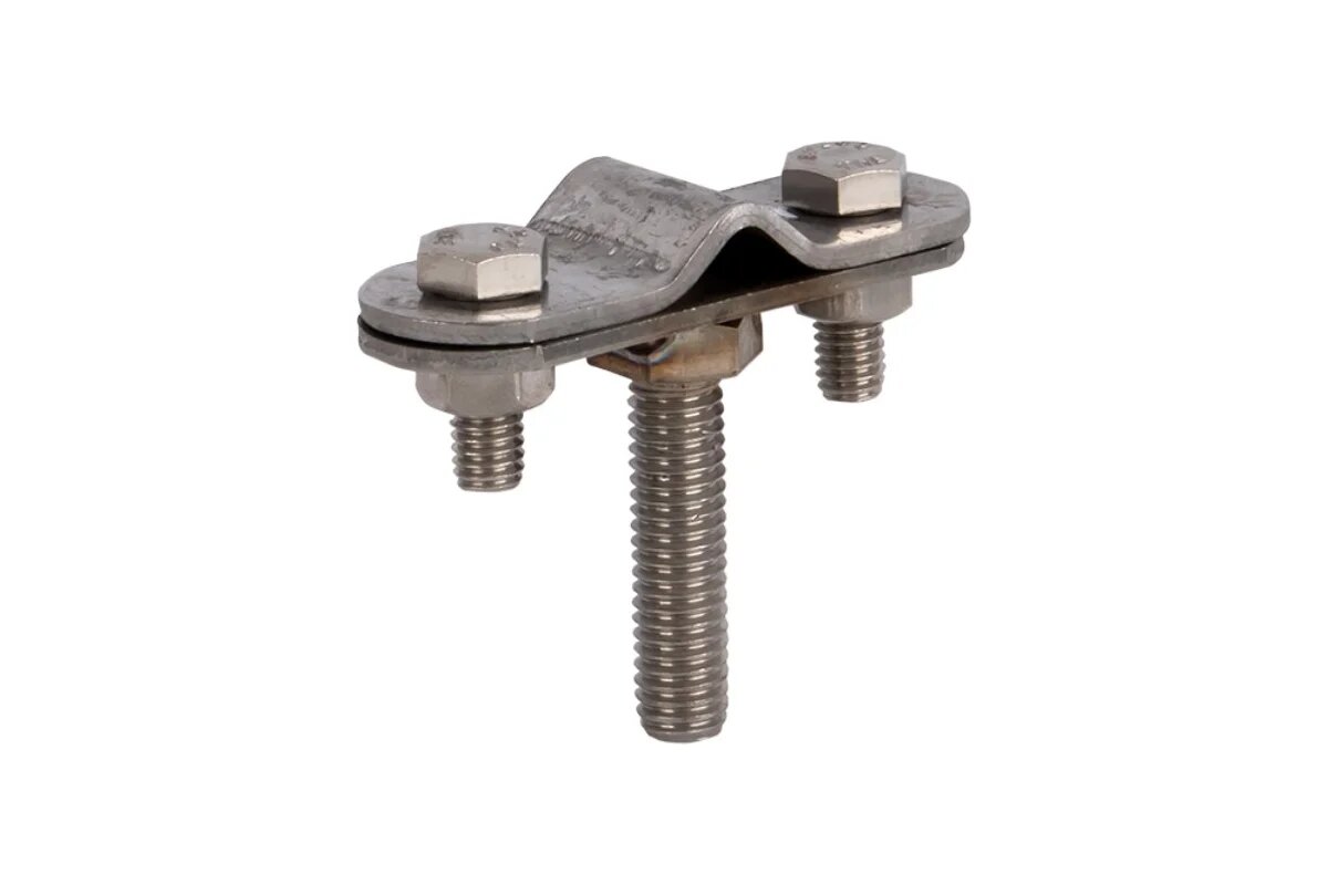 Фасадный держатель EKF PROxima L=20мм из нержавеющей стали с резьбовым соединением для проводника 6‑10 мм, предназначенный для заземления фасадных монтажных систем.