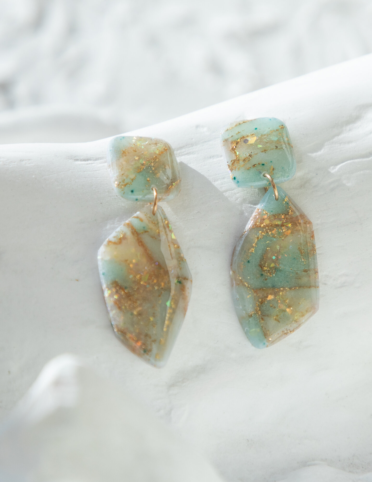 Серьги с подвесками, полимерная глина