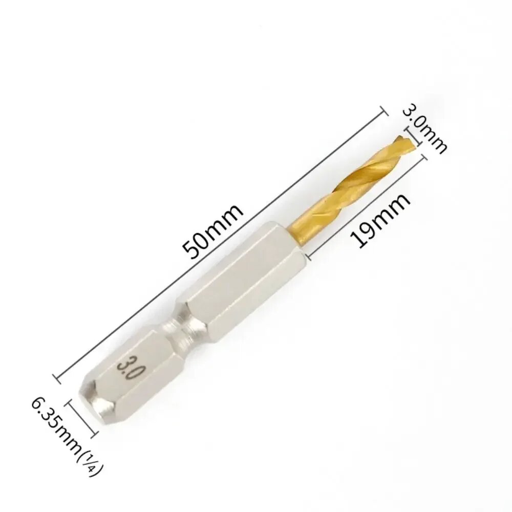 Сверло спиральное HSS 3.0 мм, 50 мм, 1/4"