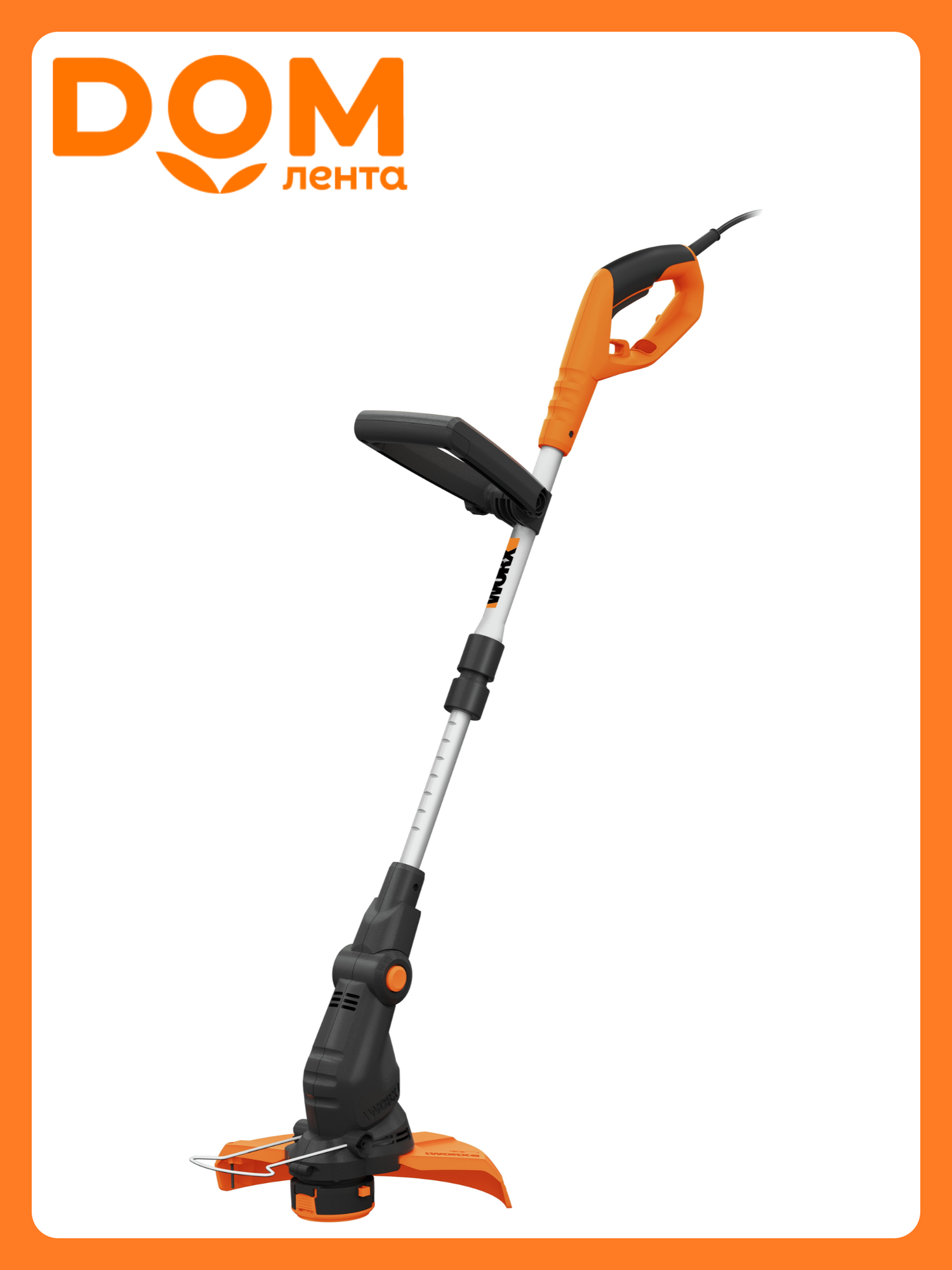 Триммер электрический Worx WG119E, переносной, черный/оранжевый, 30см 550 Вт