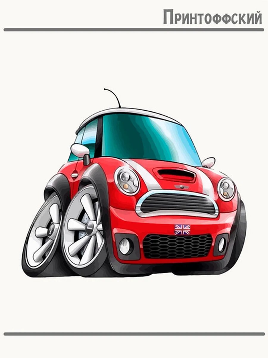 Термонаклейка для одежды и аксессуаров DTF-печать car mini cooper