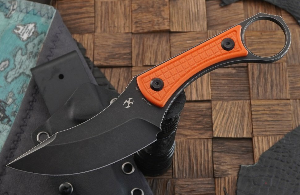 Городской нож Kansept Knives Niko, сталь D2, BW, рукоять оранжевый G-10
