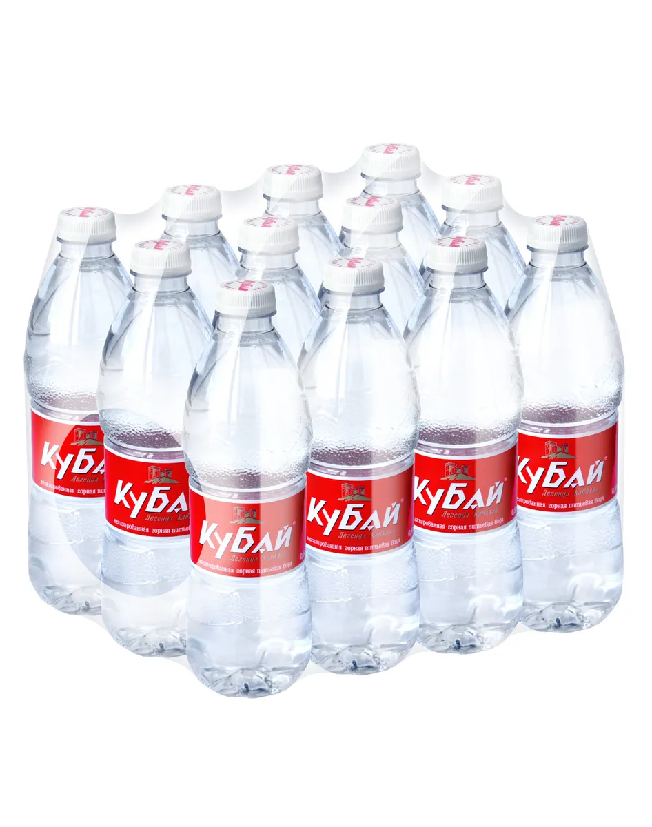 Вода питьевая "Кубай", 12 шт. по 0,5 литра, негазированная, пэт