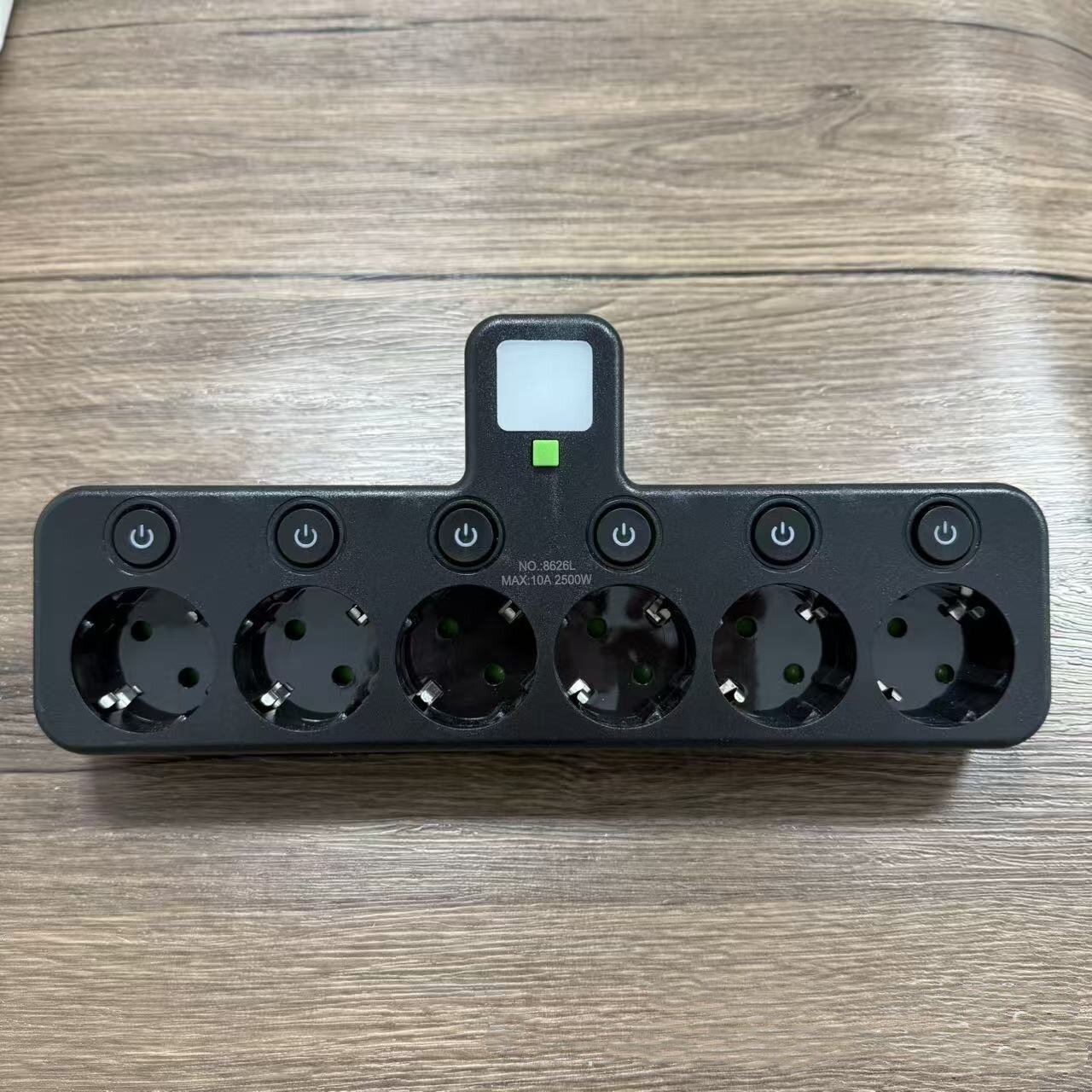 Адаптер розеток EU с быстрой зарядкой USB-C, 3/4/5 в 1, с выключателями, ночник, 2500Вт, для дома и путешествий