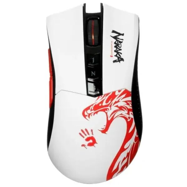 Bloody Игровая мышь беспроводная R90Plus Naraka, белый, красный