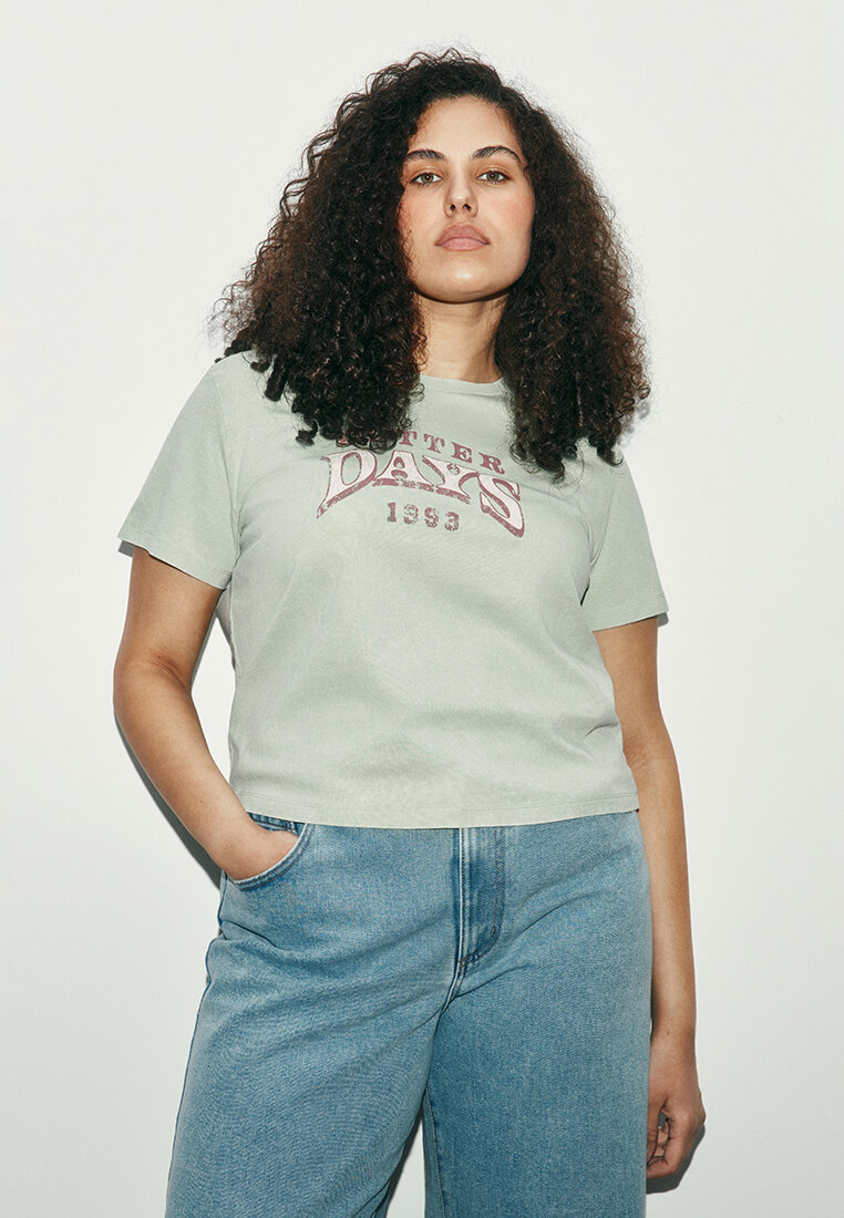 Футболка прямая с принтом больших размеров