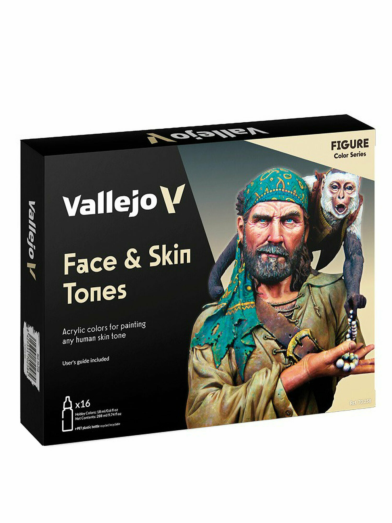Набор акриловых красок Vallejo серии Model Color - Face & Skin Tones 70258, 16 шт по 18 мл