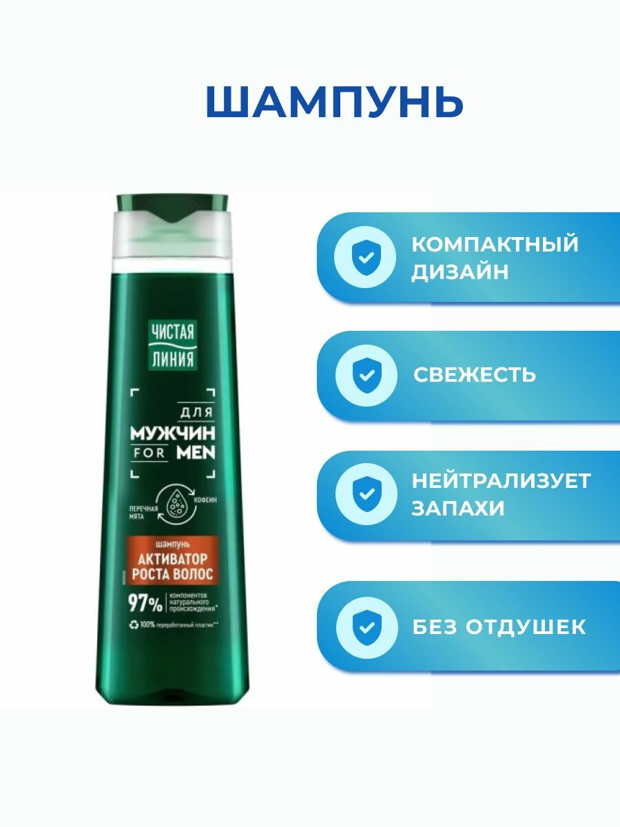 Чистая Линия Шампунь с перечной мятой и кофеином 400 мл