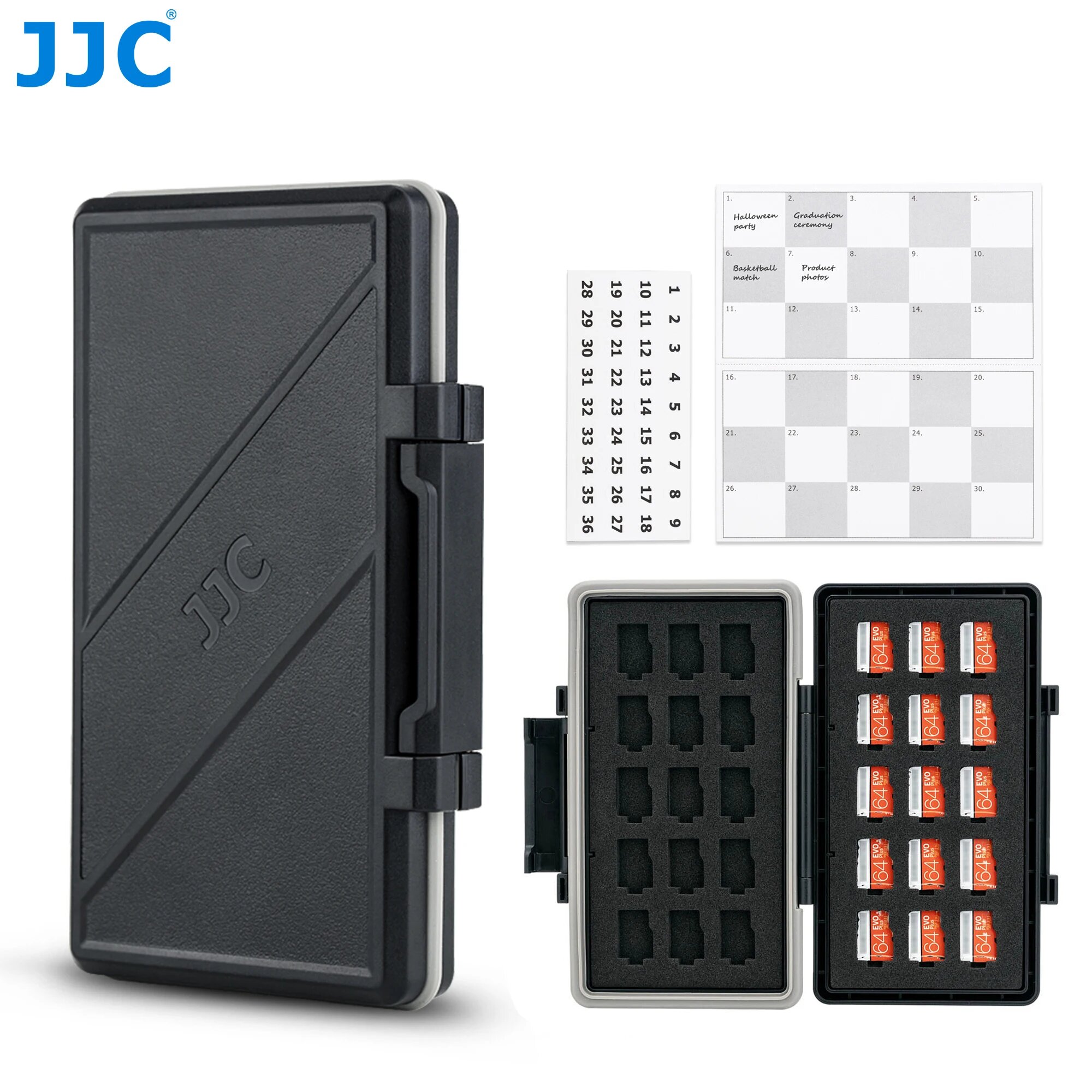 JJC футляр для карт памяти Micro SD на 30 штук черный