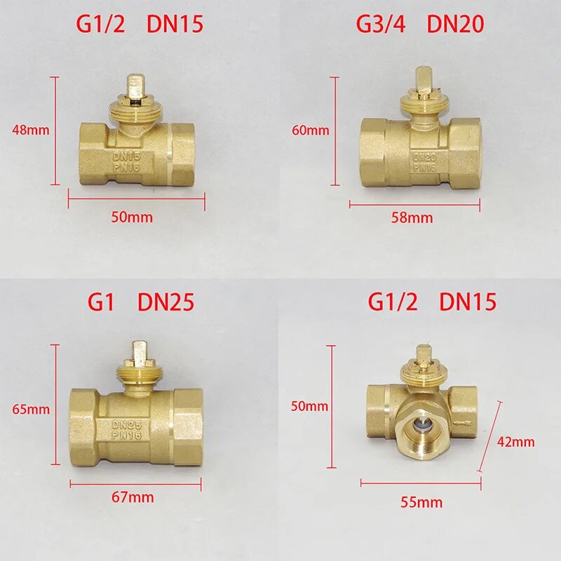 Латунный моторизованный шаровой кран DN15-DN40 220В ДН25, 2 Way