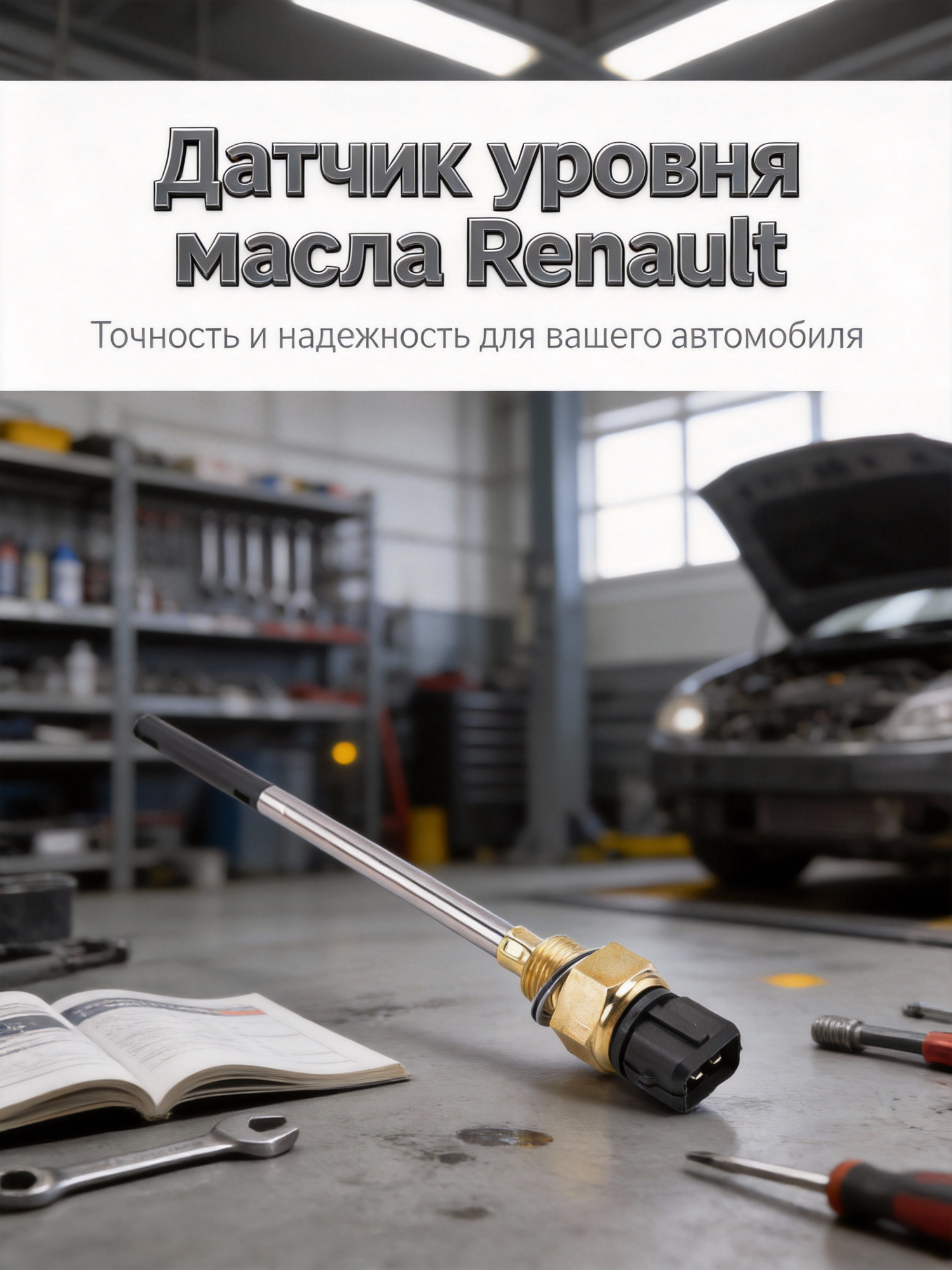 Датчик уровня масла для Renault Clio Megane Kangoo Logan Sandero, металл и пластик, простая установка и высокая надёжность