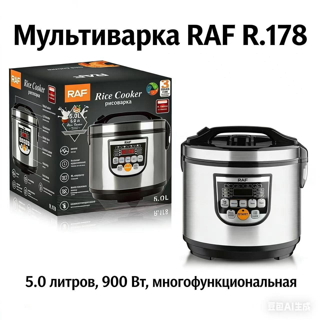 Мультиварка Hi HMC01, 5л, 1200Вт, 11 программ, внутренняя крышка, черная