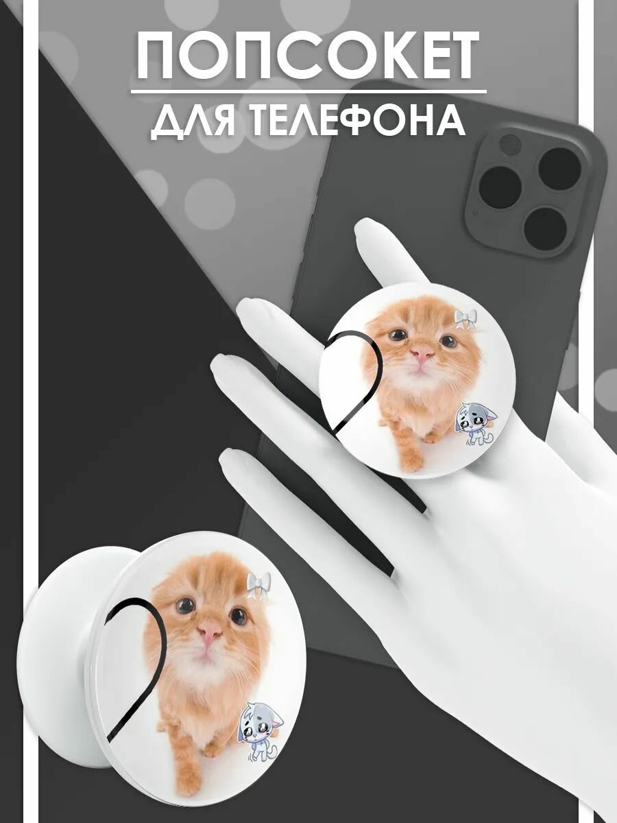 Попсокет Парные котики, держатель для телефона