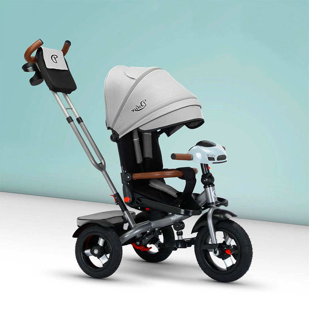 Детский трехколесный велосипед BREND LUXMOM ORIGINAL 3288, серый, световое и звуковое сопровождение
