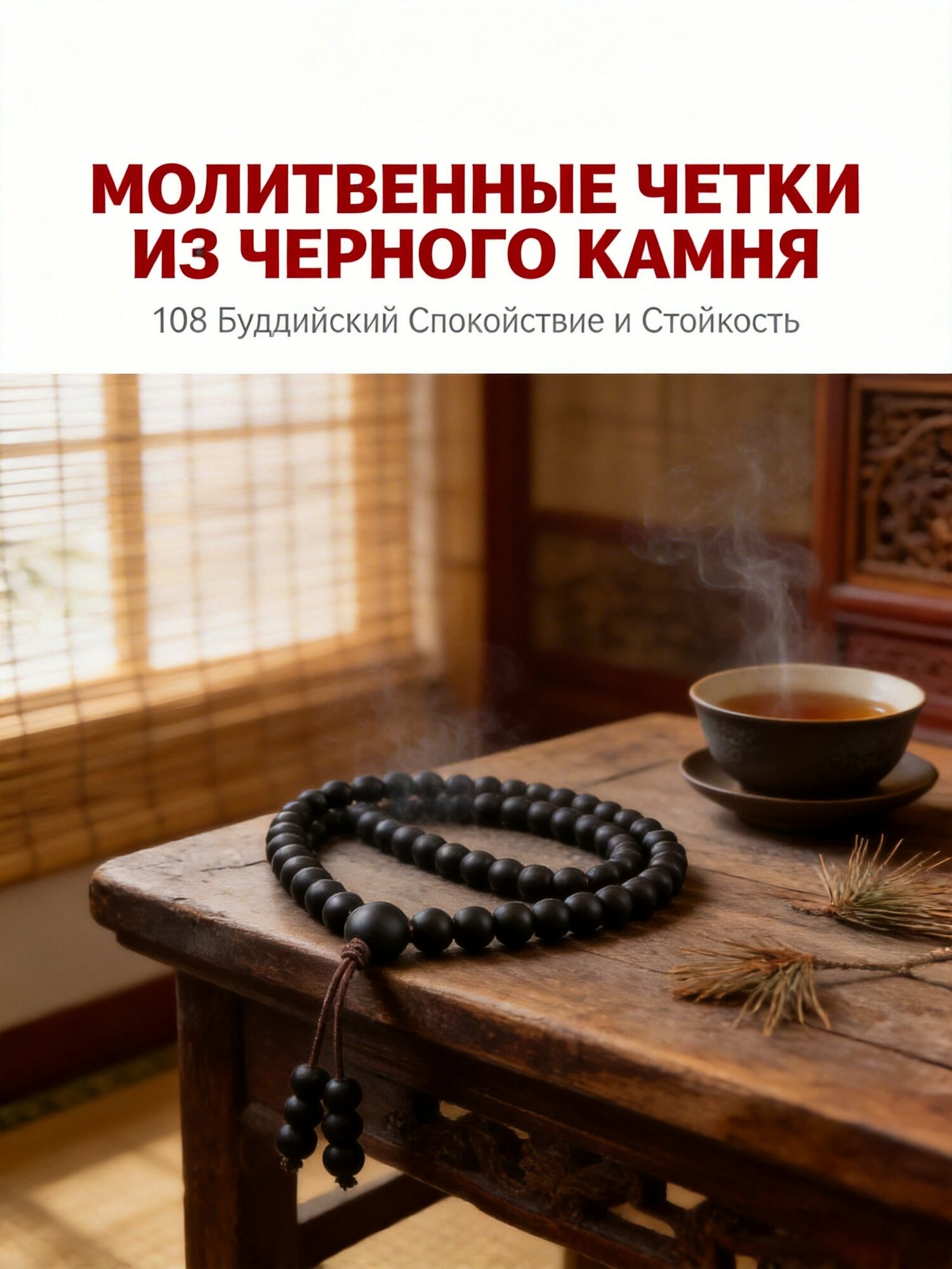 Браслет и ожерелье из матового черного камня 6 мм, 108 бусин для молитв и многослойного ношения на эластичной нити для мужчин и женщин