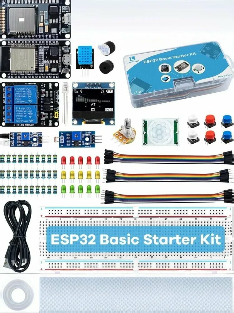 Стартовый набор для ESP32 ESP-32S WiFi IoT с инструкцией и совместимостью с Arduino IDE