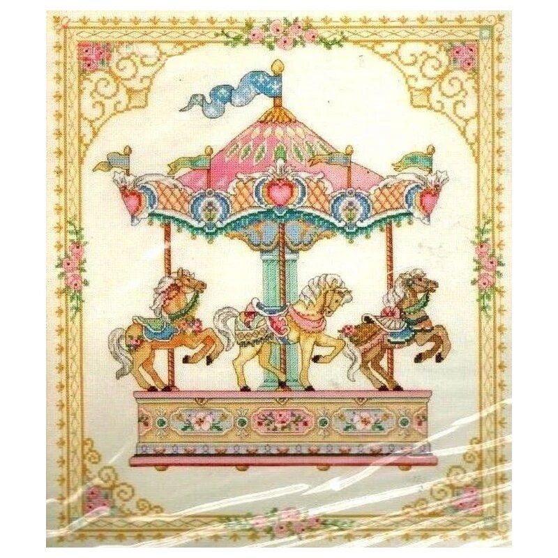 Набор для вышивки крестом Amishop Merry Go Round, канва 16CT unprint
