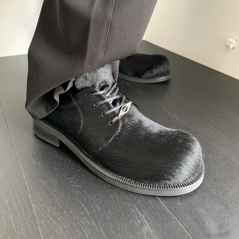 Maganda Tabi Персонализированные тапочки с раздельным носком, полутапочки из натуральной кожи, пробковая платформа, повседневные и стильные мужские тапочки-«косички» с закрытым носком.
