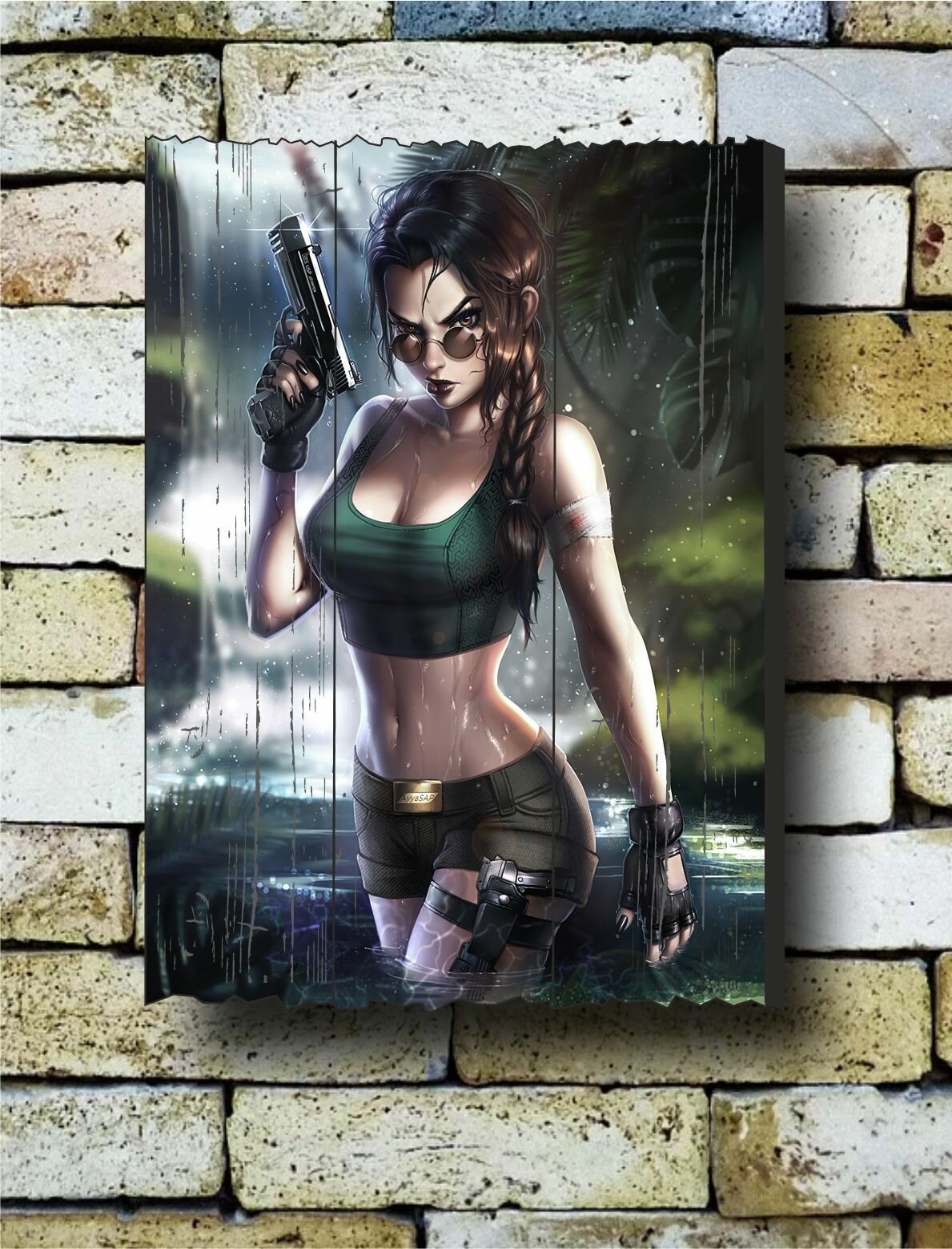 Картина на досках. Tomb Raider. Лара Крофт.