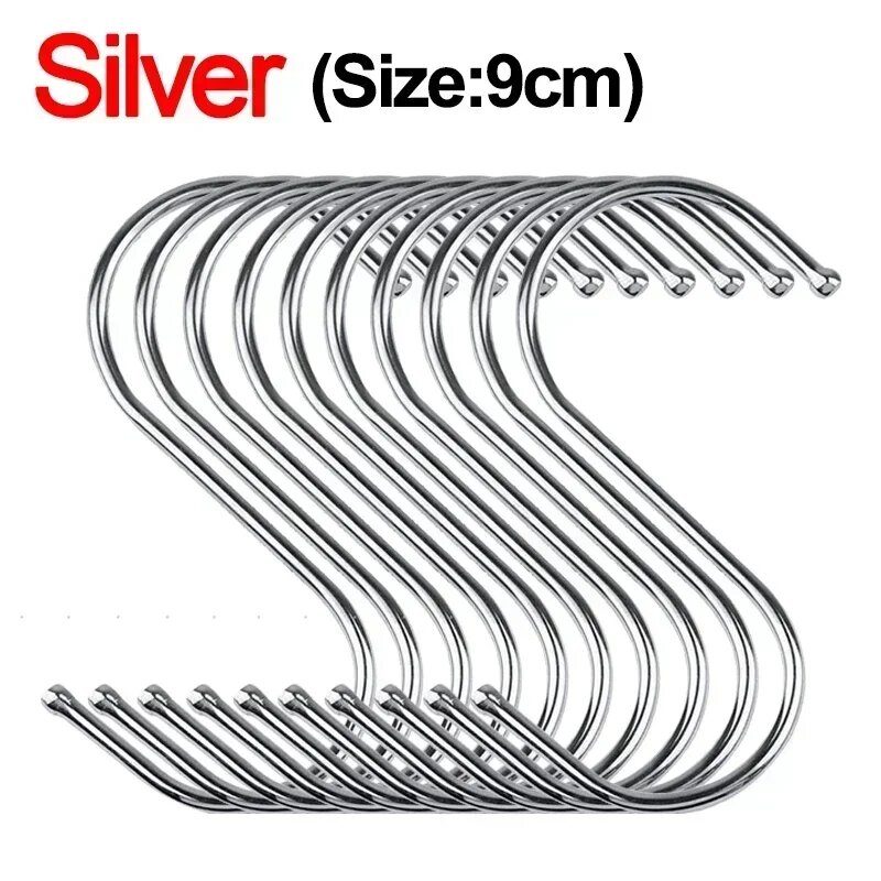 S-образные крючки из нержавеющей стали 10pcs, 9cm