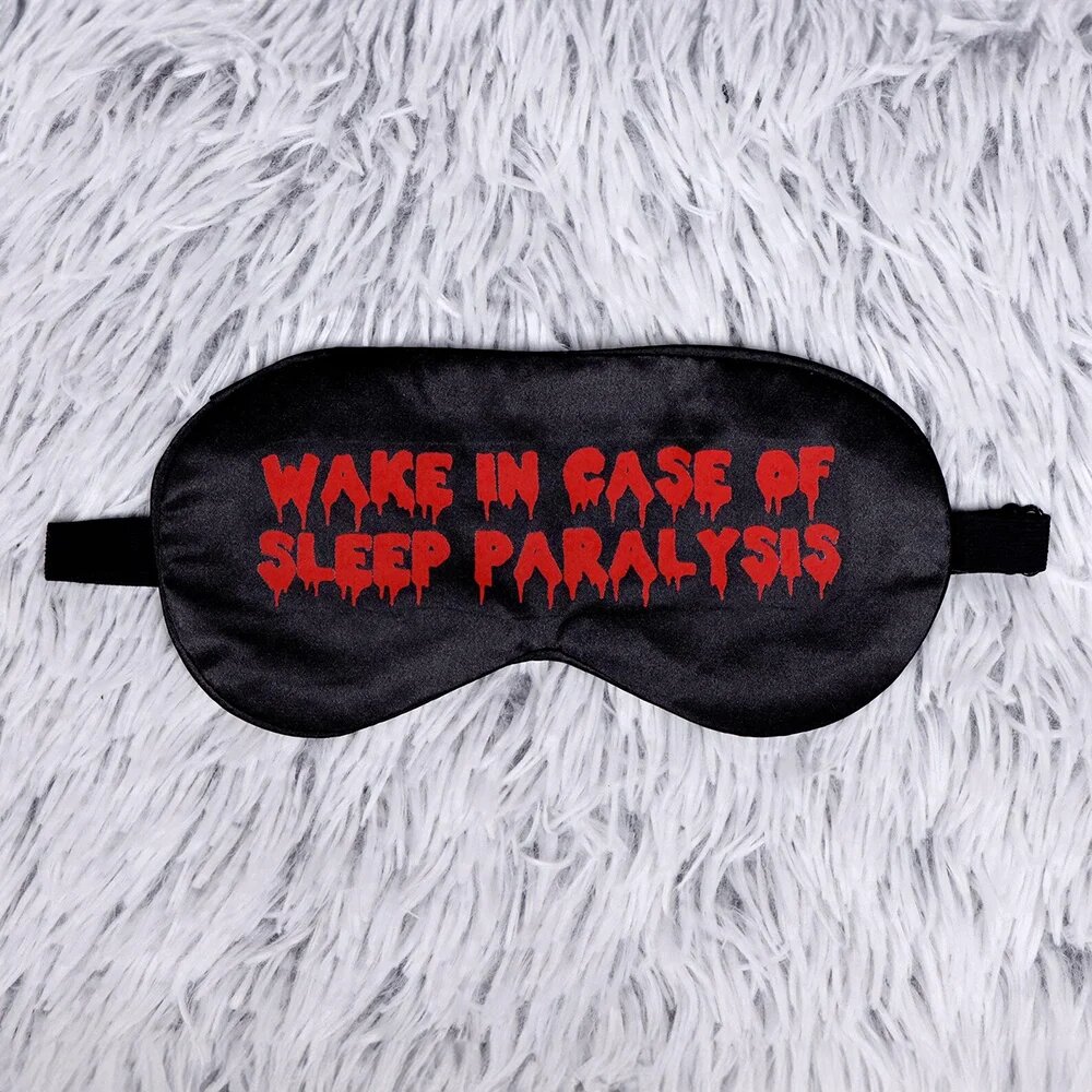Маска для сна "Wake in case of sleep paralysis" черная