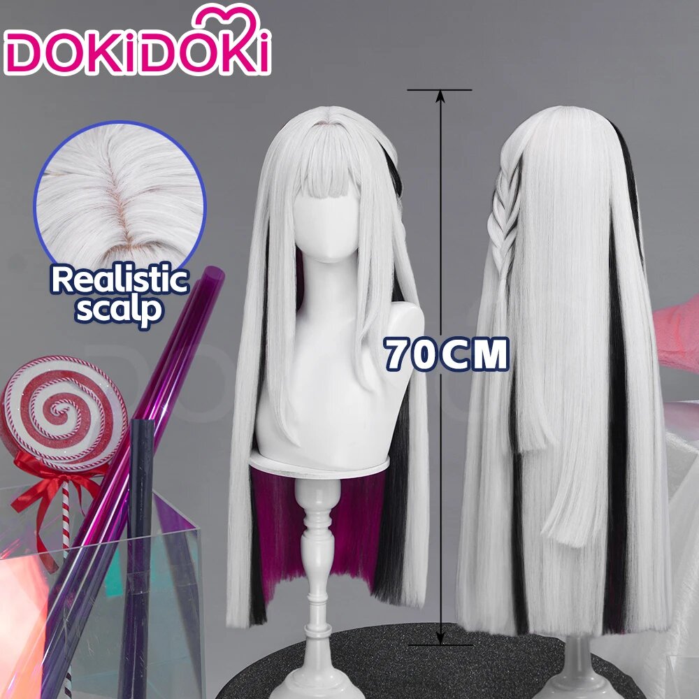 Косплей парик Silver Wolf Honkai: Star Rail Розовый, Nihilux Wig Only, IN STOCK