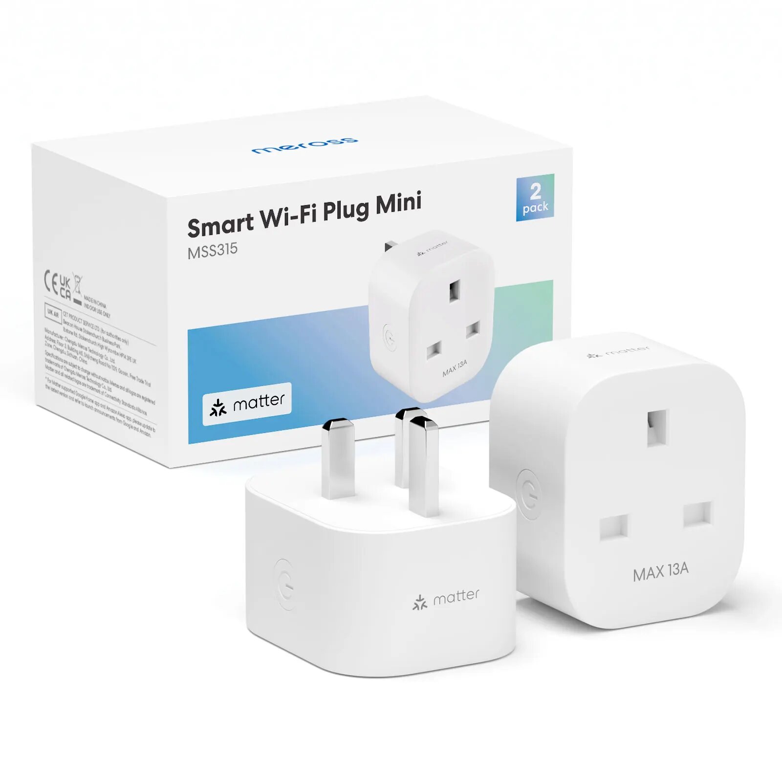 Meross 2 шт. Smart WiFi розетка с датчиком потребления энергии