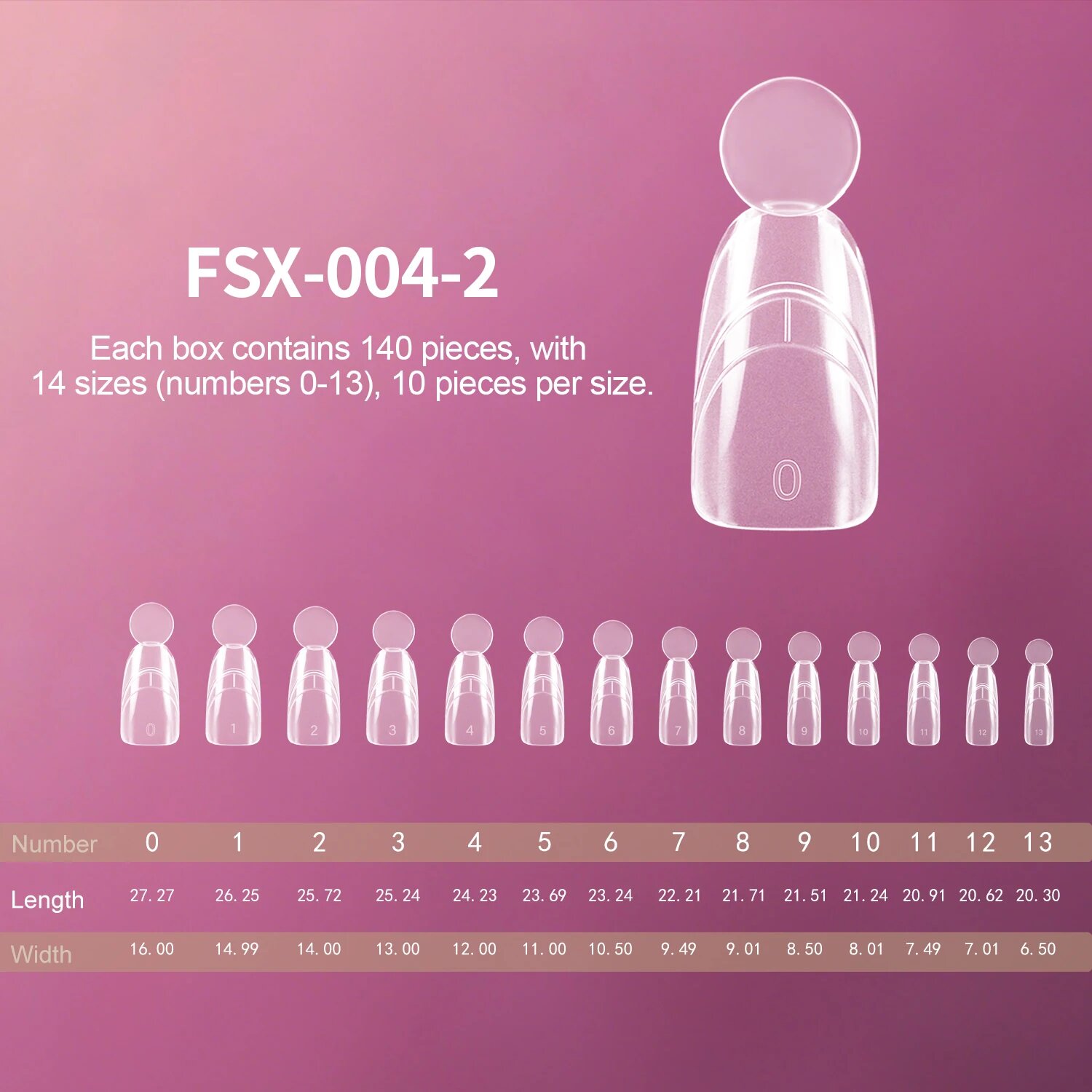 Gorgellux формы для ногтей 140 шт, GSX-004-2