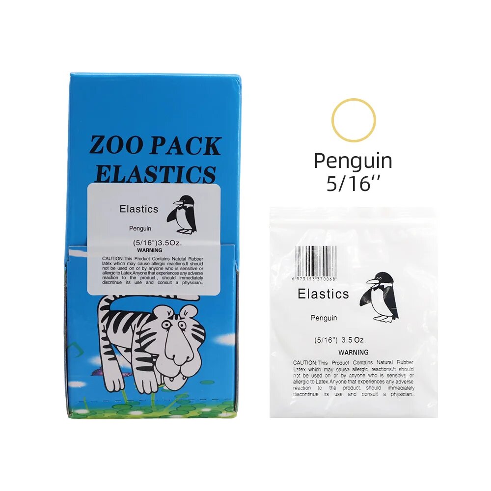Ортодонтические резинки Zoo Pack 5000 шт. 3.5 OZ Penguin