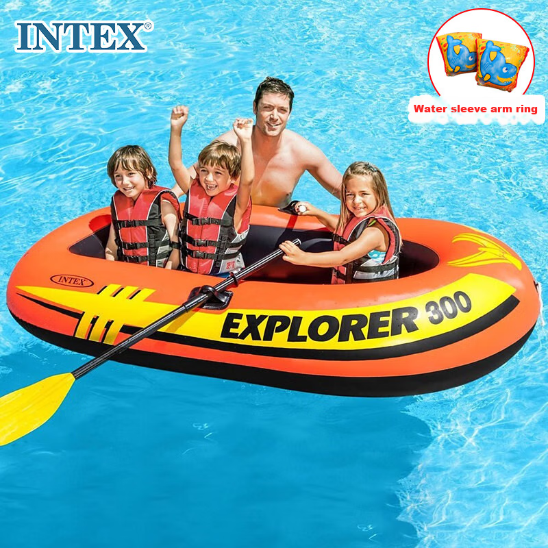 INTEX 332N 3-местная надувная лодка из ПВХ для водных развлечений на открытом воздухе Цвет：Размеры при доставке 117*211