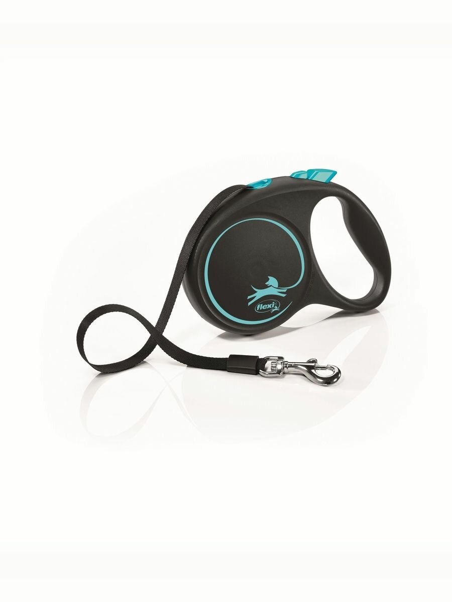 FLEXI Рулетка BLACK DESIGN M ремень 5 м до 25 кг, синий