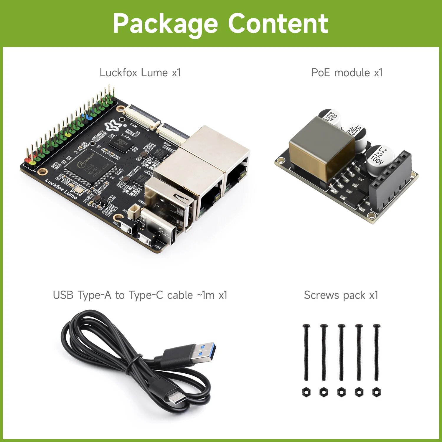 Waveshare Luckfox Lume плата для разработки Lume PoE Kit
